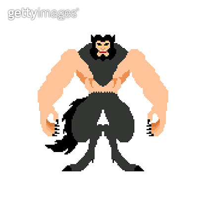 Werewolf pixel art. pixelated werwolf Monster. 8 bit wolfman ...