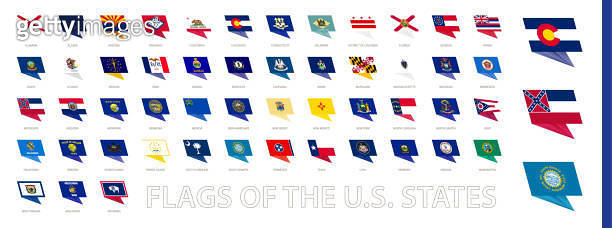 Flags of the U.S. States sorted alphabetical in modern design, all ...