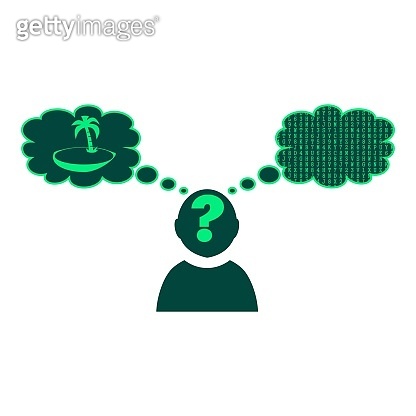 Concept of life and cyber space balance. 이미지 (1317643347) - 게티이미지뱅크