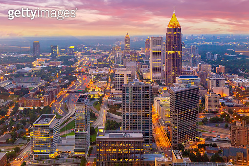 Downtown Atlanta center area skyline cityscape of USA 이미지 (1386334477 ...