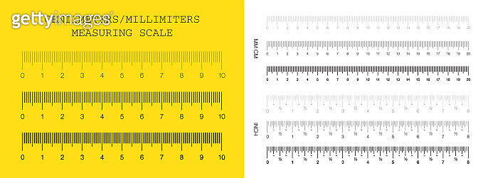 Ruler. Measuring scale, Markup for Rulers. Vector illustration ...