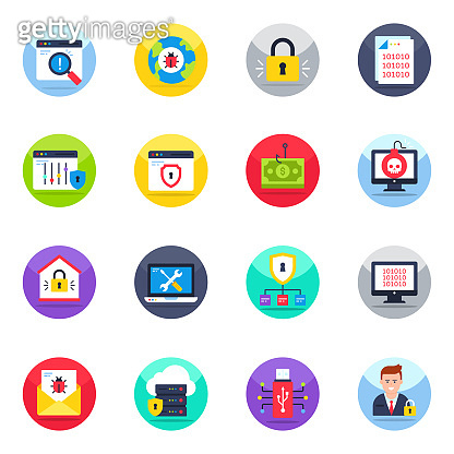Pack of Security and Protection Flat Icons 이미지 (1439010059) - 게티이미지뱅크