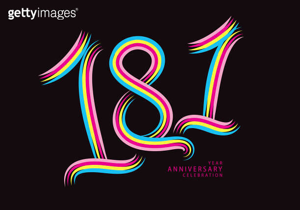 181 number design vector, graphic t shirt, 181 years anniversary ...