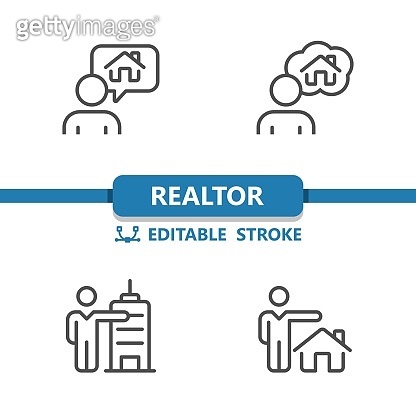 Real Estate Agent Icons. Real Estate Agent, Home Owner, House Icon ...
