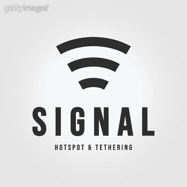 Minimalist Signal Hotspot Logo Icon Illustration Design Vintage Concept ...
