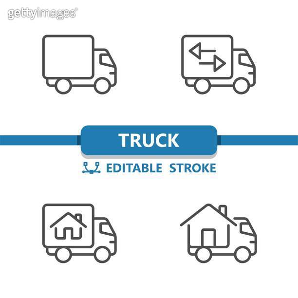 Truck Icons. Delivery Truck, Moving Truck, Van Icon 이미지 (1437938173 ...