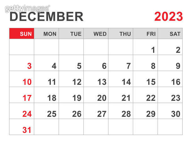Calendar 2023 template, December 2023 layout, Printable minimalist ...