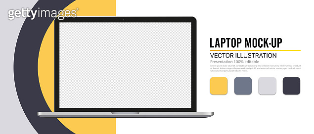 Computer Laptop layout mockup for advertising presentation, Vector ...