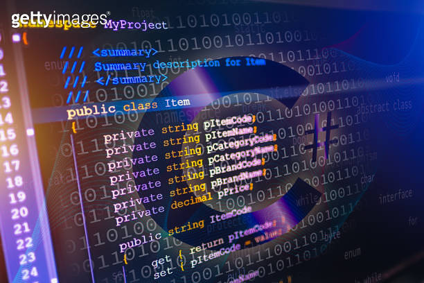 C sharp programming language source code example on monitor, C# source code. 이미지 (1431938916 ...