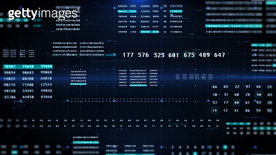 HUD Cyber Statistic Decimal Number Data Sampling Monitoring Control Display Illustration ...