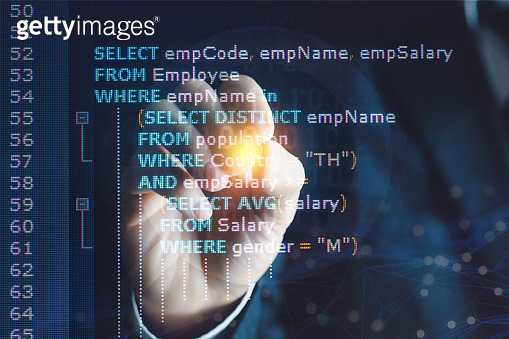 System Analyst Or Businessman Coding Sql Structured Query Language Code Example Of Sql Code