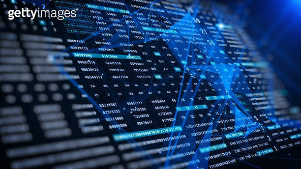 HUD Digital Number Data Sampling Simulation Concept Illustration ...