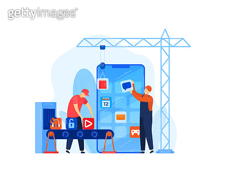 Build smartphone interface business app concept, vector illustration ...