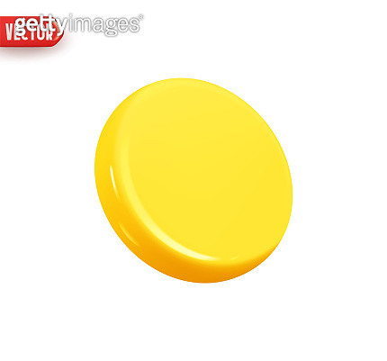 Gold coin. Yellow Money change. Realistic 3d design In plastic cartoon ...