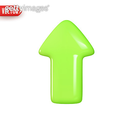 Vector 3d Arrow pointing up green color (1408768052) - 게티이미지뱅크