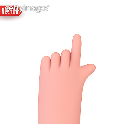 Hand human gesture index finger up. shows indicates symbol. Realistic ...