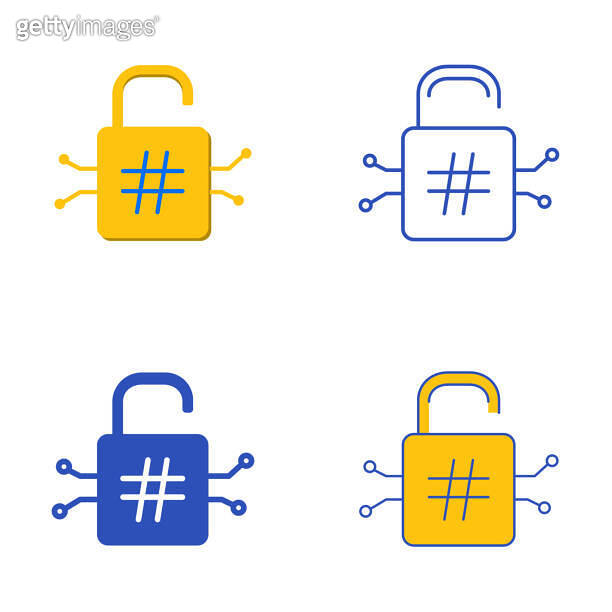 Cryptographic hash function icon set 이미지 (1372906626) - 게티이미지뱅크