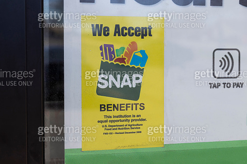 SNAP and EBT Accepted here sign. SNAP and Food Stamps provide nutrition ...