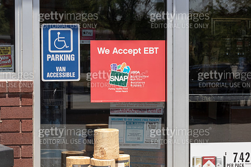 SNAP and EBT Accepted here sign. SNAP and Food Stamps provide nutrition ...