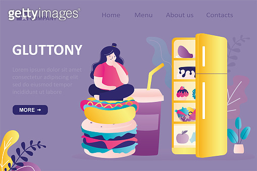 Fat woman suffers from compulsive overeating at night. Concept of ...