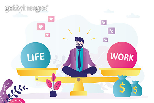 Businessman makes difficult decision. Employee chooses between life and ...