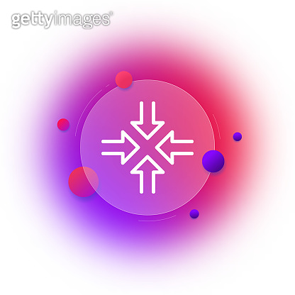 Arrows icon. Changed in size. Scaling. Move. Gradient blur button with ...