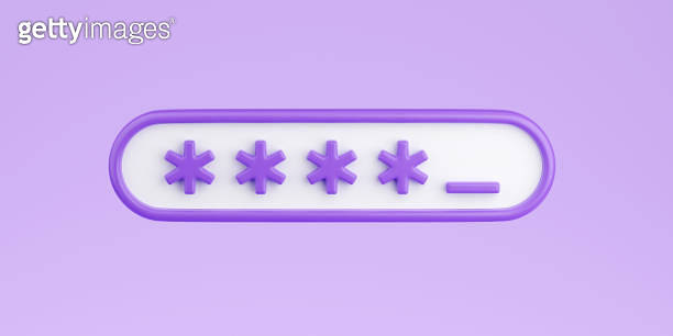 Locked Password Field 3d Render Input Box With Asterisks For Passcode Or Pin Isolated On