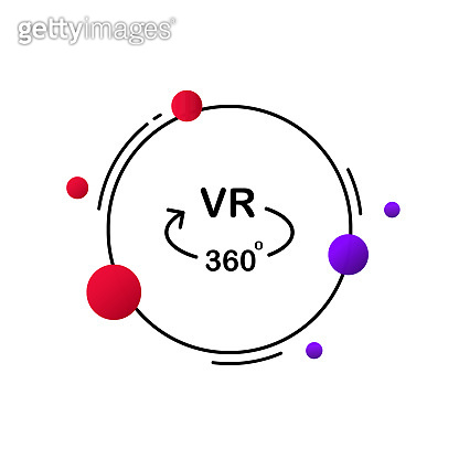 Metaverse line icon. Arrow with vr text and view 360 degree. Virtual ...
