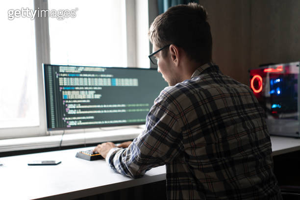 programmer developer making new code script, working on cybersecurity ...