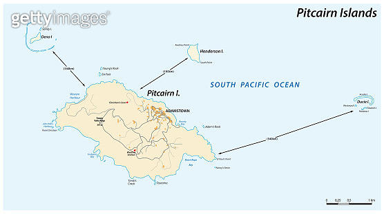 vector map of the british overseas territory Pitcairn Islands 이미지 ...
