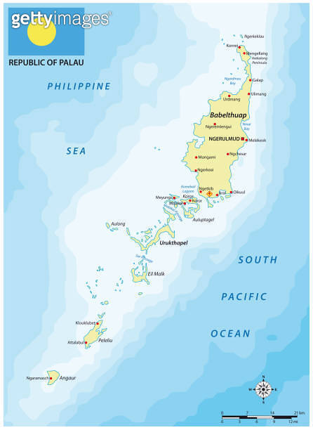 Vector map of the Pacific island nation of Palau (1400080599) 일러스트, 무료 ...