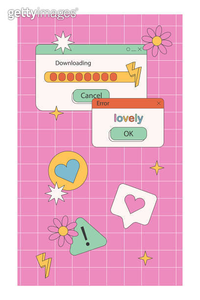 Cute nostalgic 90s retro vaporwave post and story template. Social ...