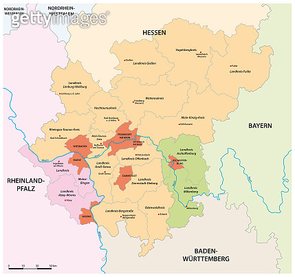 vector map of the Rhine-Main Metropolitan Region, Germany (1405807261 ...