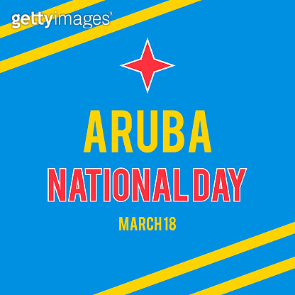 Aruba National typography poster. Holiday celebrated on March 18 ...