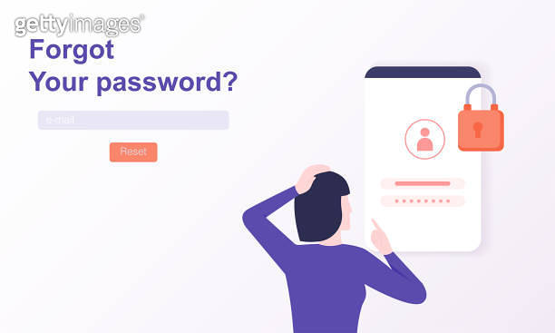 Forgot password. Vector template for Web banner. 이미지 (1372135483) - 게티이미지뱅크