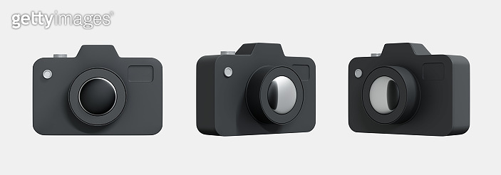 3D Photo camera set icon in realistic design. Professional photography ...