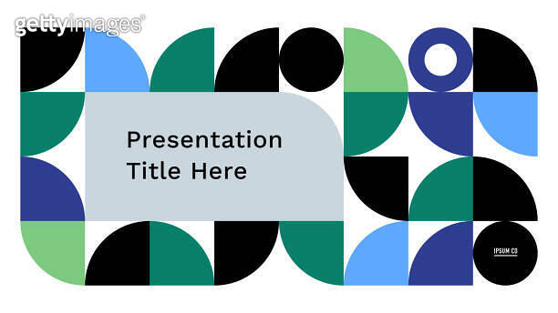Presentation title slide design layout with abstract geometric graphics ...