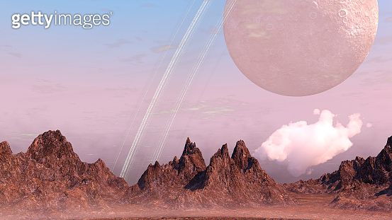 3D Rendering Alien Landscape (1438946416) 일러스트, 무료 일러스트 - 게티이미지뱅크