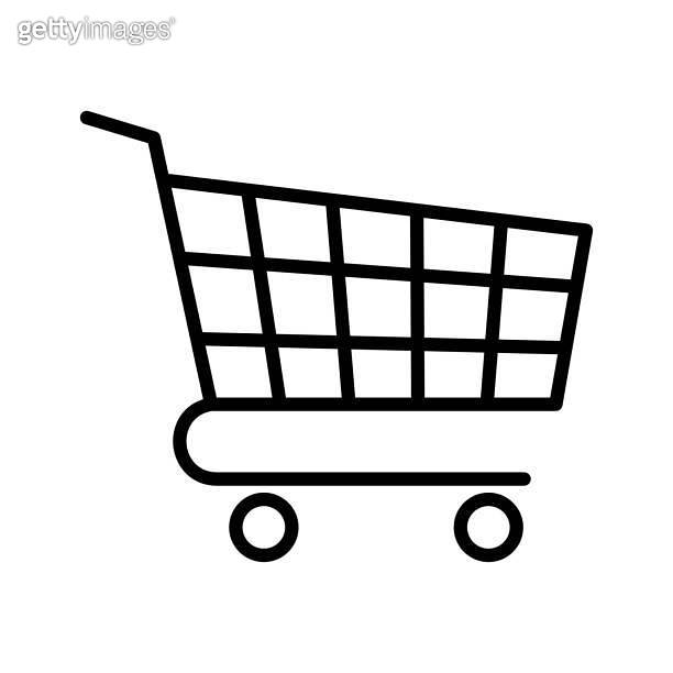 Shopping cart icon. Empty trolley. Pictogram isolated on a white ...