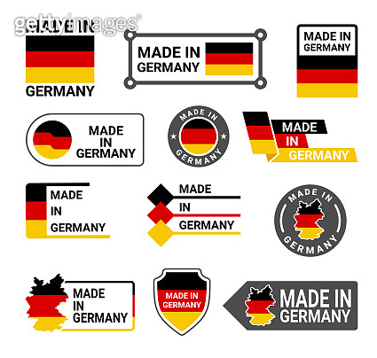 Made in Germany badge collection vector flat quality guarantee sticker ...