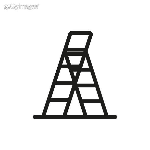 Building ladder solid icon. Ladders construction for house repair glyph ...