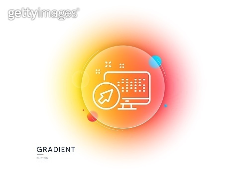 Computer line icon. Web system sign. Monitor symbol. Gradient blur button. Vector (1412426604 ...