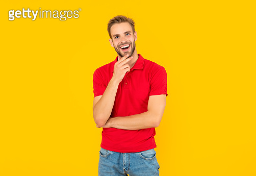 confident and handsome unshaven guy. male casual fashion. mens beauty ...