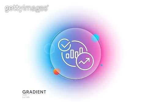 Charts, Statistics line icon. Report graph sign. Gradient blur button. Vector 이미지 (1451589947 ...
