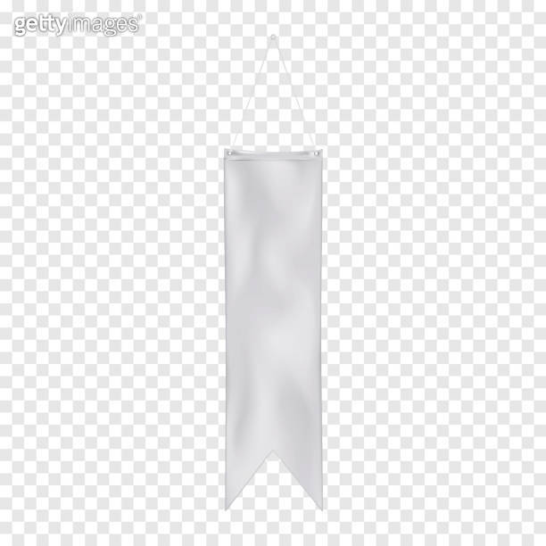White blank single pennant swallowtail flag realistic vector mock-up ...