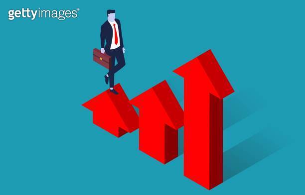 Career development and business development, isometric businessman ...