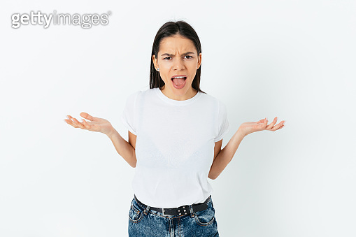 Portrait irritated angry young brunette woman 이미지 (1403098826) - 게티이미지뱅크 Portrait irritated angry young brunette woman 이미지 (1403098826) - 게티이미지뱅크