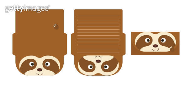 Cute lovely sloth letter writing stationery paper laser cutting card ...