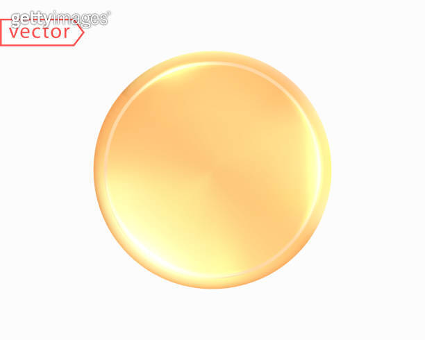 Gold shining coin. Golden medallion - base. Realistic 3d design. Icon ...