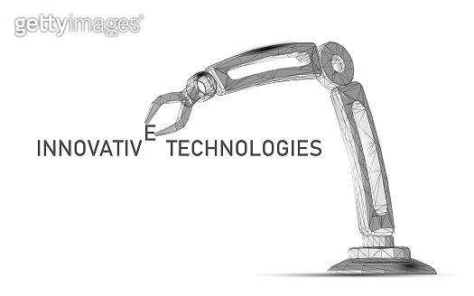 Robot arm low poly manipulator. Part construct assembly triangle shape ...